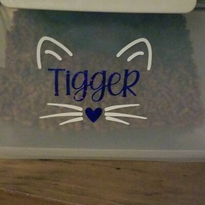 Personalized Cat Name Vinyl Decal Sticker Tumbler Cups Laptop iPad ...
