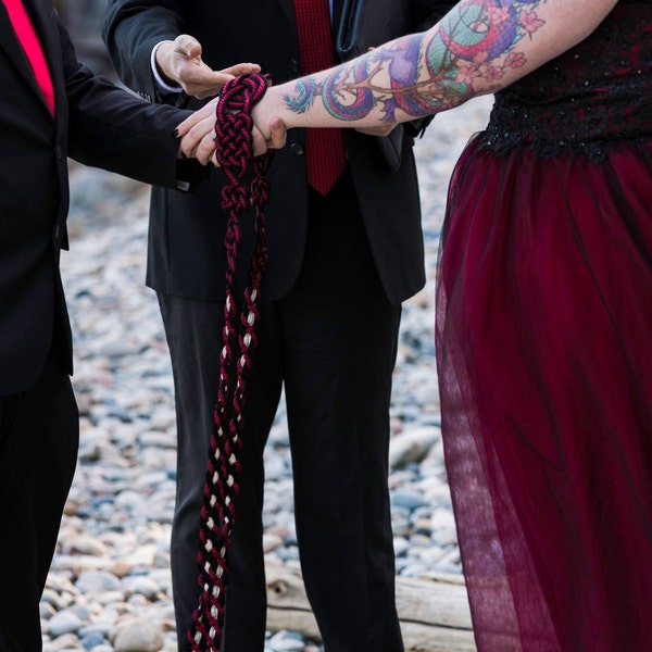 Handfasting Cord - Celtic 'nine Knots' Design - Red + Black - Custom ...