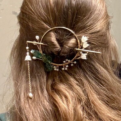 Flower Hairpin, Leaf Ring Hairpin, Vintage Hairpin,hanfu Hair ...