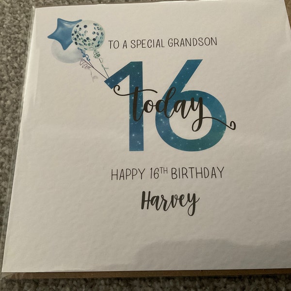 Personalised 15th Birthday Card for Him, 15th Birthday Gift for ...