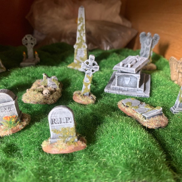 Graveyard (3) Terrain Fence Gate Tombstones Angel Tomb Grave Coffin ...