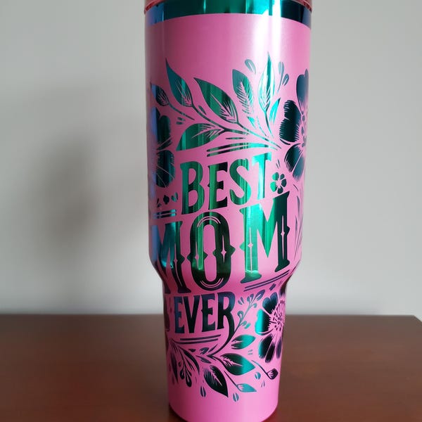 Mothers Day Tumbler Wrap 40oz Laser Svg, Floral Laser Engraved Mama ...