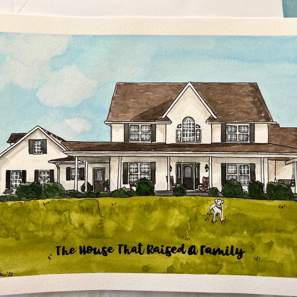 Custom Hand Painted House Portrait - Etsy