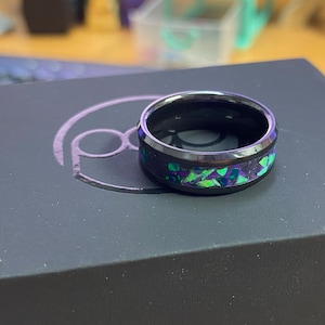 Black Fire Opal Glowstone Ring - Etsy