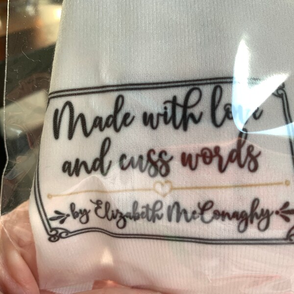 Funny Quilt Label – Made With Love & A Few Cuss Words – Personalized ...