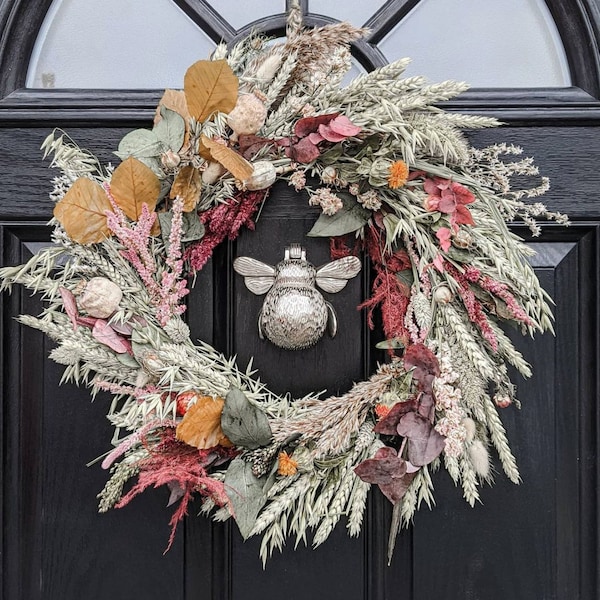 Autumn Dried Wreath Making Kit. Dried Flower DIY Autumnal Door Wreath ...