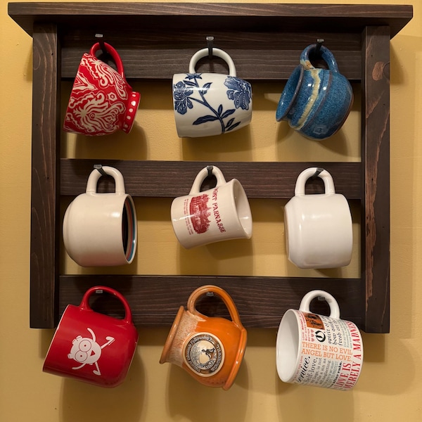 Coffee Cup Holder | Large Mug Rack | Coffee Bar | Coffee Cup Storage ...
