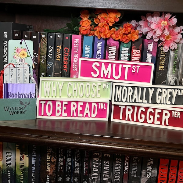 Book Library Sign 3D Printed Bookshelf Decor Gift - Etsy