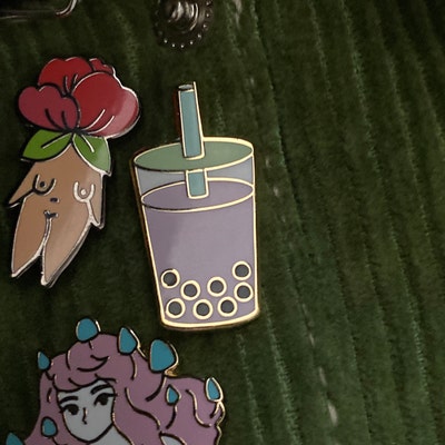 Boba Milk Tea Pin, Enamel Pin, Pins, Boba Tea Pin, Bubble Tea Pin, Milk ...