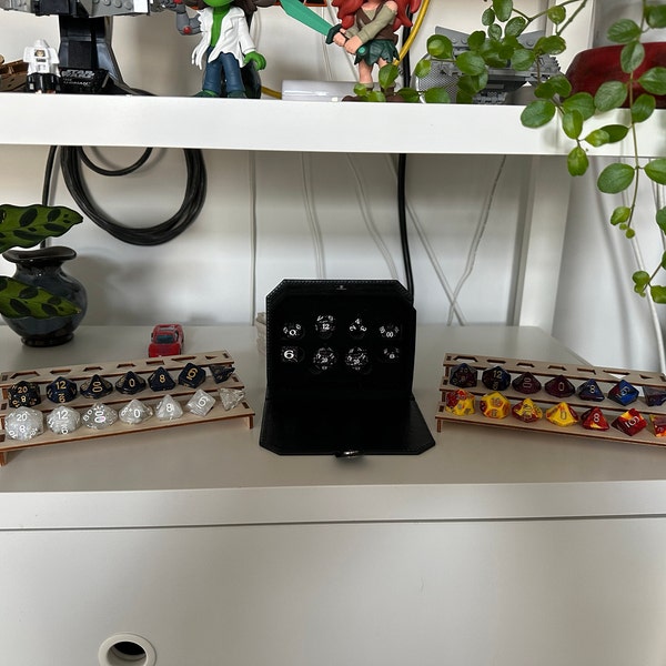 Dice Display Rack | 7 Polyhedral Dice Sets | Wooden | Laser Cut | PVA ...