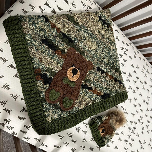 Handmade Crocheted Baby Blanket With Cute Sloth Design, 40x40'' or ...