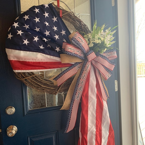 Memorial Day Wreath, Red White Blue Wreath, Patriotic Wreath, American ...