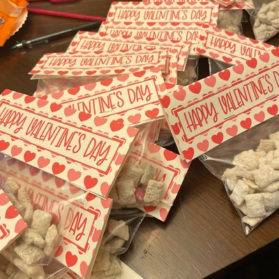 Happy Valentine's Day Treat Bag Toppers, Valentines Treat Card Topper ...