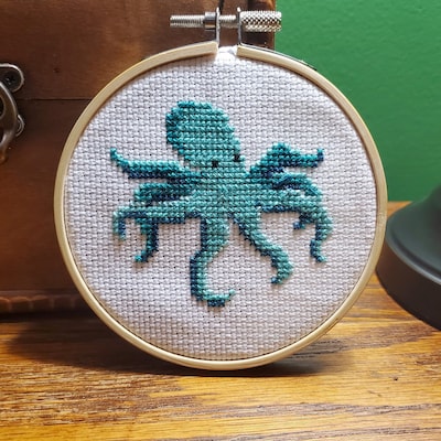 Octopus Cross Stitch Kit Beginners Cross Stitch Kit Mini Cross Stitch ...