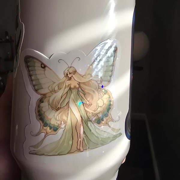 Earth & Moon Moth Fairy Sticker Pack - Holograpic Fairy Sticker Set ...