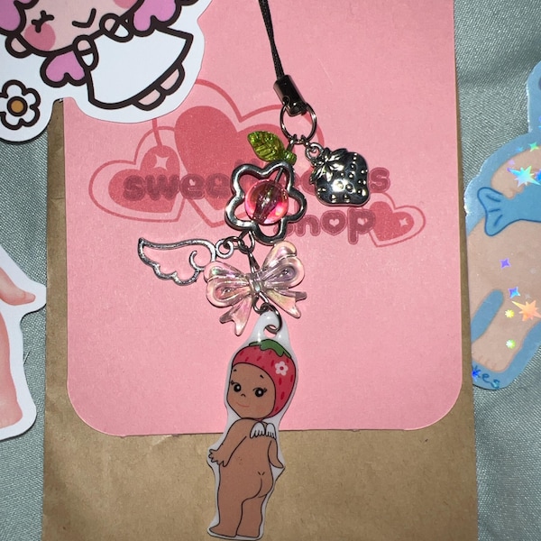 Cute Trinket Keychains / Bag Charms Kawaii Gacha Japanese Food Charm ...