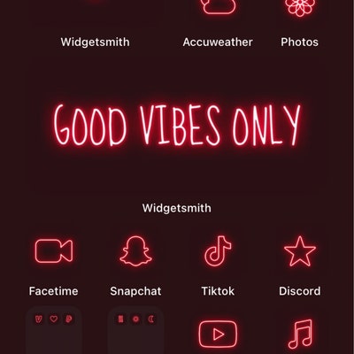 Red Neon App Icons Neon Aesthetic Ios 14 Icons iPhone Icon - Etsy