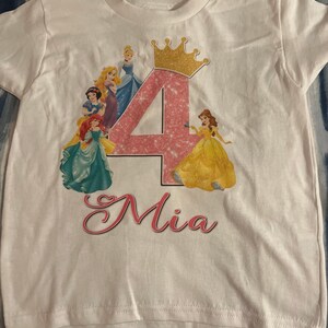 Disney Princess Birthday Shirtprincess Birthday Shirt Girls - Etsy