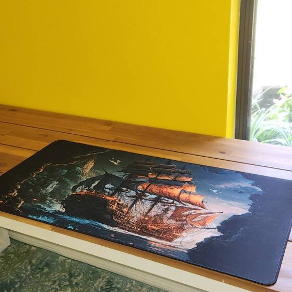 Desk Mat, Fantasy Pirate Ship Large Mouse Pad, Cute Gaming Desk Pad ...