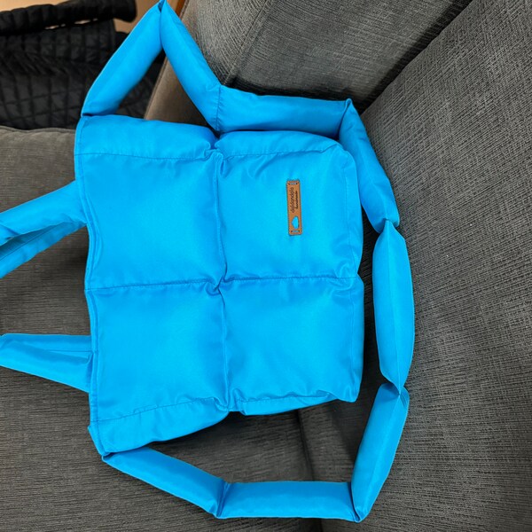 Puffer Bag, Lilac Puffy Bag, Large Size Tote Bag, Puffer Work Bag ...