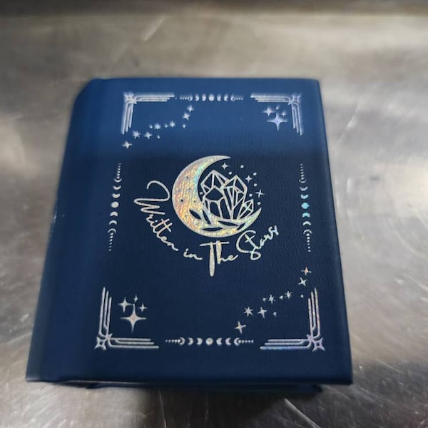 Silver Written in the Stars Book Ring Box, Book Shaped Jewelry Box ...