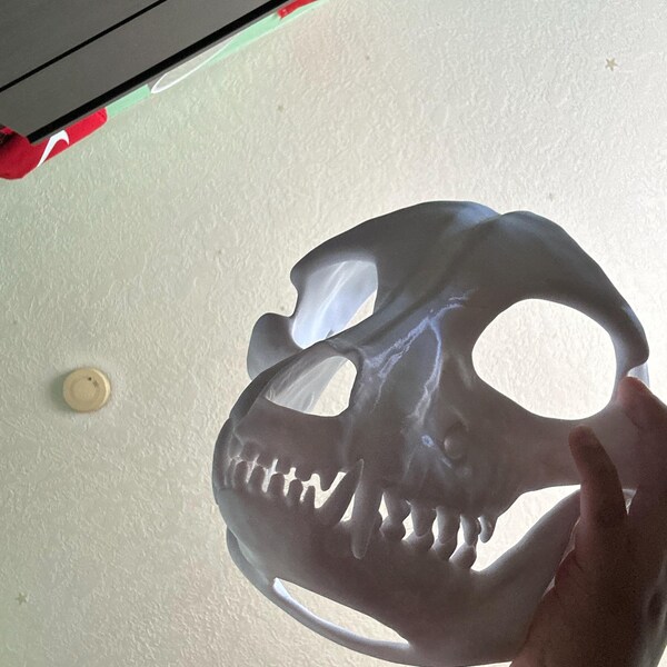 Toony Cat Feline Bone Skull Mask Movable Moving Hinge Jaw 3D Printed ...