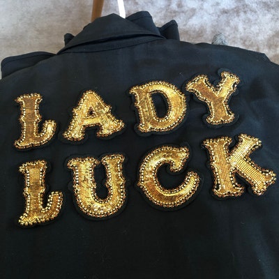 Gold Rhinestone Sequins Letters A to Z Sew on Patches for Personalized ...