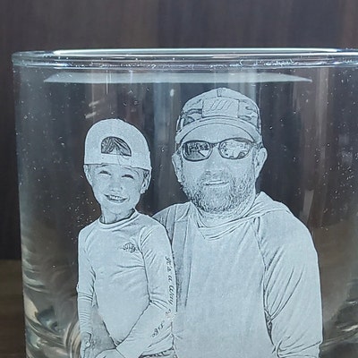 Etched Rocks Glasses whiskey Glass, Picture on Glass, Family Photo ...