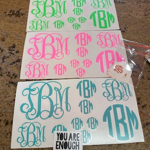 Monogram Decals Sheet of Monograms Monogram Bundle Monogram - Etsy