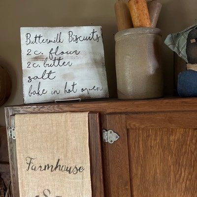 Recipe Sign / Faux Shiplap Sign / Vintage Inspired Recipe Sign ...