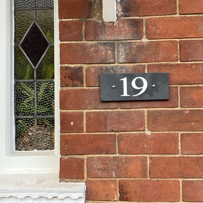 Modern Large Granite and Chrome House Number 1 to 999 Available - Etsy