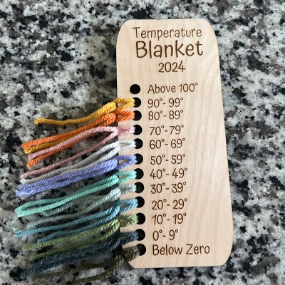Leather Temperature Blanket Card, Leather Yarn Chart, Sew on ...