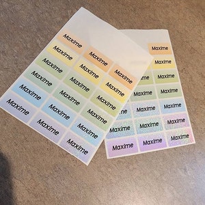 Waterproof Name Labels Name Stickers Personalized Glittery - Etsy