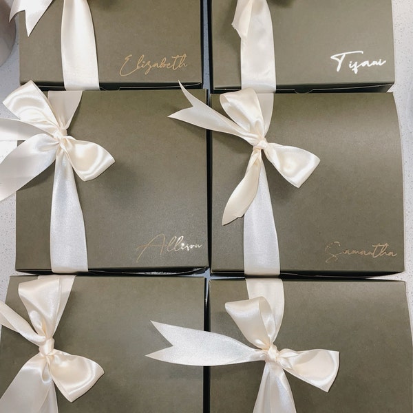 MAGNETIC BOX ONLY Copper Gold Personalized Empty Gift Box With Ribbon ...