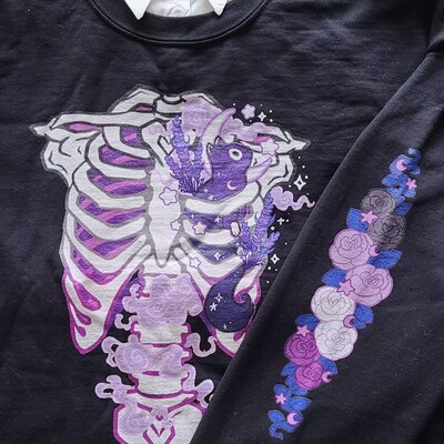 Asexual Subtle Pride Ribcage Sweatshirt Ace Flag Sweater, Ace Pride Cat ...