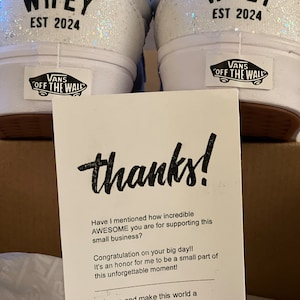 Custom Wedding Script Calligraphy LEATHER VANS / Canvas Wedding VANS ...