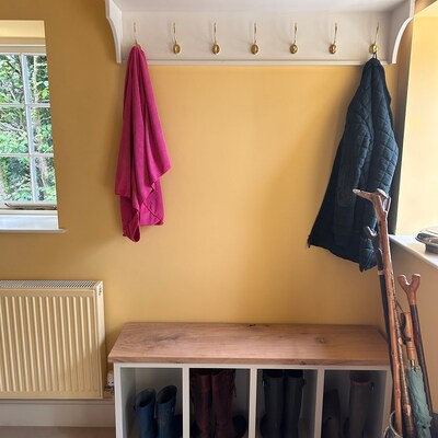 Shaker Oak Wellington/shoe Bench and Matching Coatrack - Etsy UK