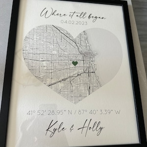 Where We Met Map, Personalized Couples Gift, Custom Map, Boyfriend Gift ...