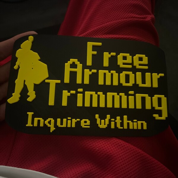Free Armour Trimming Meme Sign Old School Runescape OSRS Inspired Fan ...
