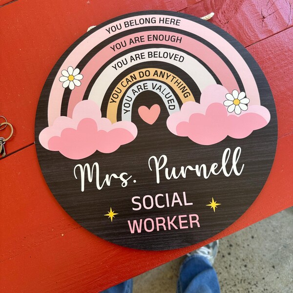 School Social Worker Office Sign, Social Worker Door Hanger ...