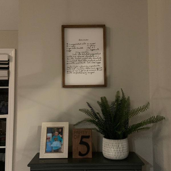 Custom Wood Framed Printed Family Recipe Kitchen Sign - Etsy