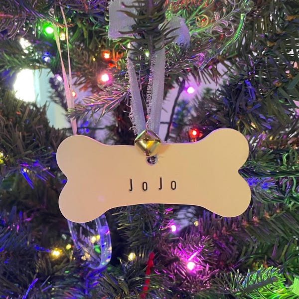 Dog Bone Tree Pet Decoration, Personalized Clay Pet Christmas Decor ...