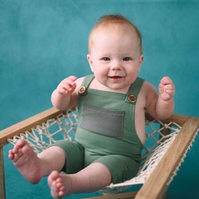 Baby Boy Photo Outfit Sitter 6-9 Mo Neutral Props Baby Boy Romper ...