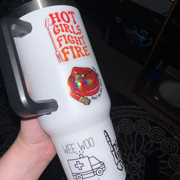 Female Firefighter Sticker, Firefighter Sticker, Fireman Sticker ...
