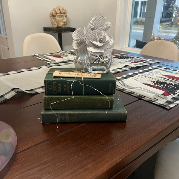 Set of 5 Vintage Books Customizable by Color Authentic Hardcover ...