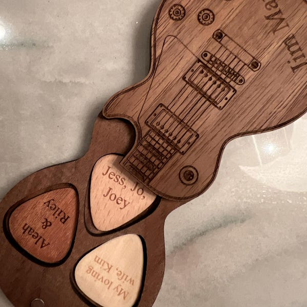 Personalized Guitar Pick With Case for Fathers Day, Gift for Him ...