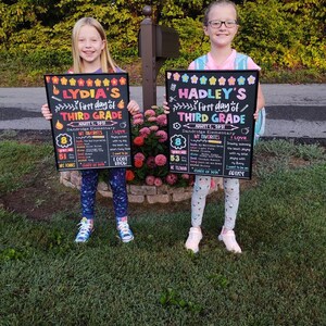 Girl First Day of School Sign Flower Back to School Sign | Etsy