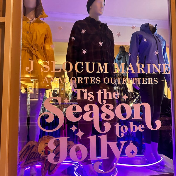 Christmas Window Decal, Tis the Season to Be Jolly, Christmas Shop ...