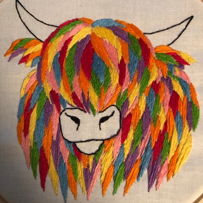 Embroidery Kit Highland Cow Embroidery Kit - Etsy