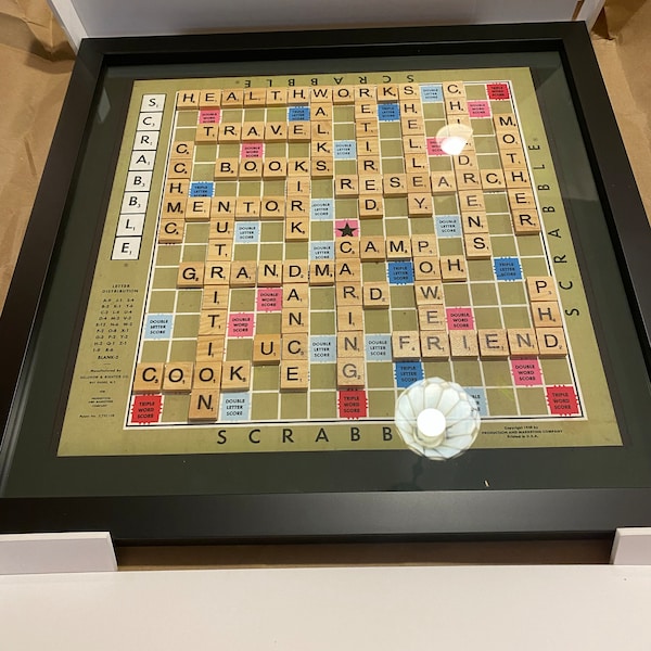 PERSONALIZED SCRABBLE BOARD (framed) - Using Your Own Words! - Etsy